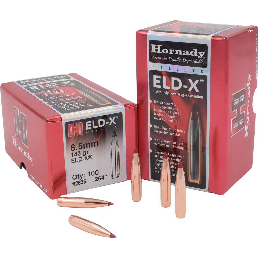 Hornady ELD-X Bullets 6.5mm .264 143 gr. for Precision Hunting ...