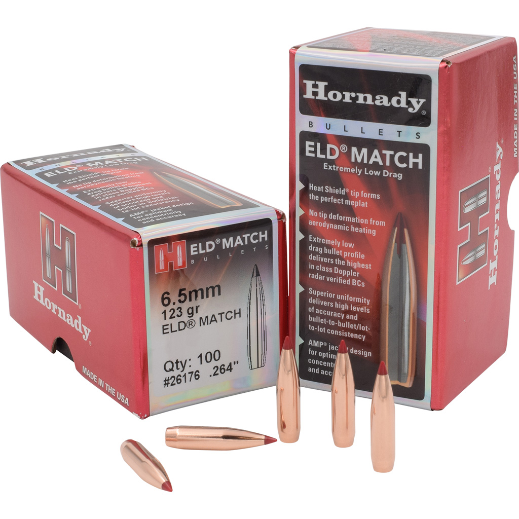 Hornady ELD Match Bullets 6.5mm .264 123 Grain - Precision Match Ammo ...