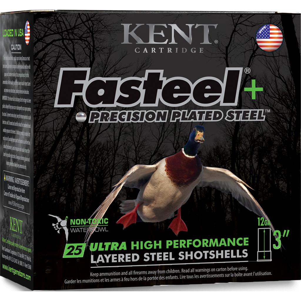Kent Fasteel Precision Plated Steel Shotgun Shells 12 Gauge, 3 inch, 1 ...